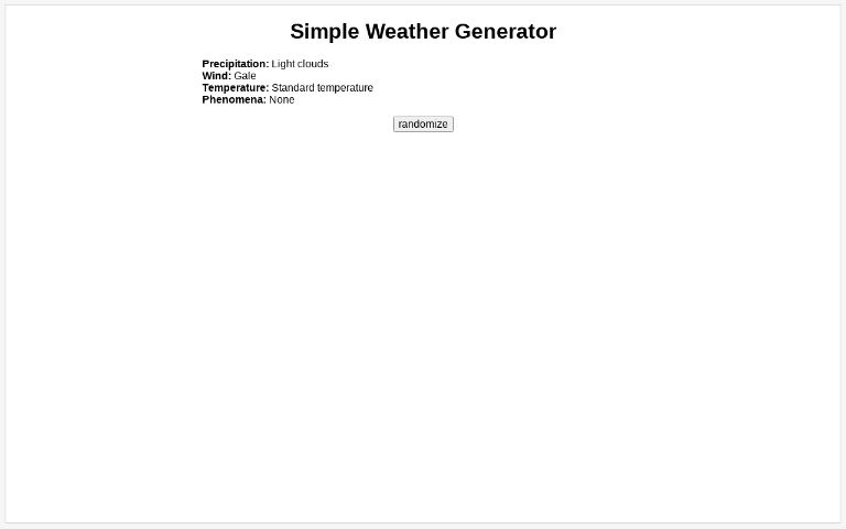Simple Weather Generator