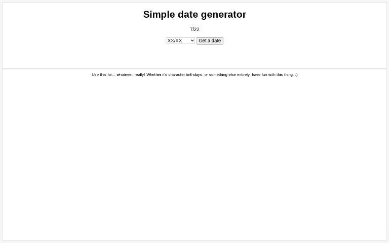 Simple date generator