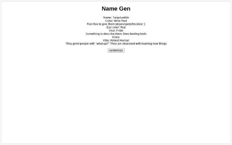 Name Gen ― Perchance Generator