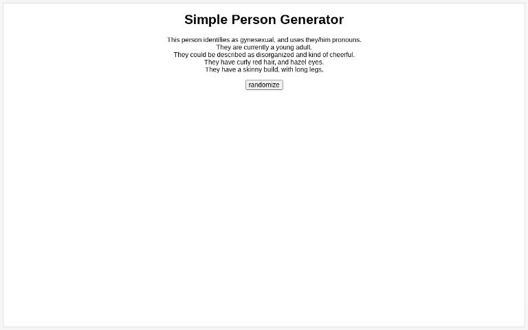 Simple Person Generator