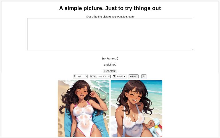 A simple picture. Just to try things out ― Perchance Generator