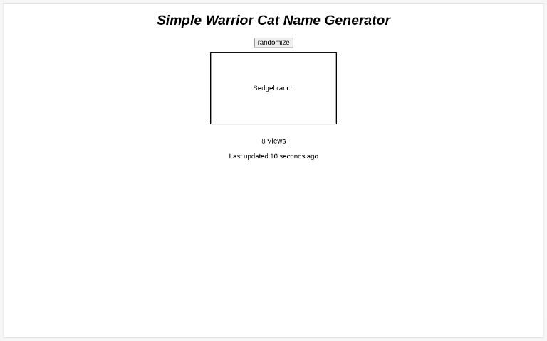 Simple Warrior Cat Name Generator