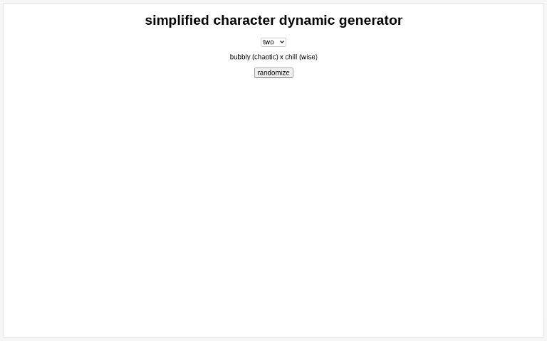 simplified character dynamic generator