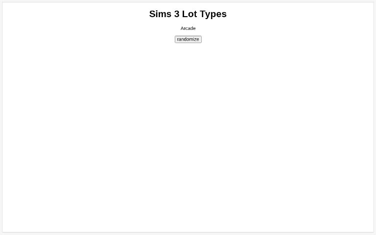 Sims 3 Lot Types ― Perchance Generator
