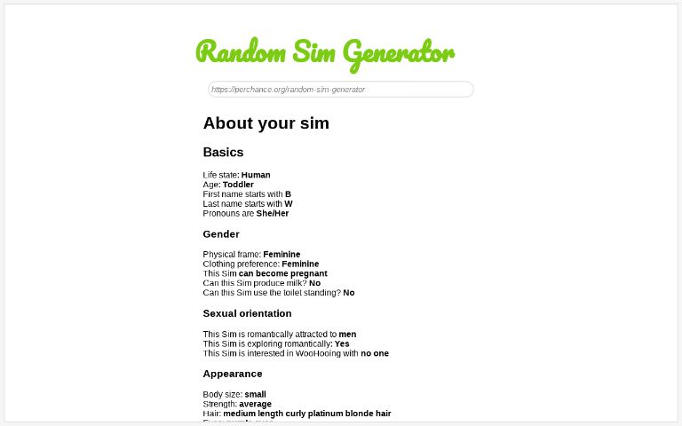 Random Sim Generator