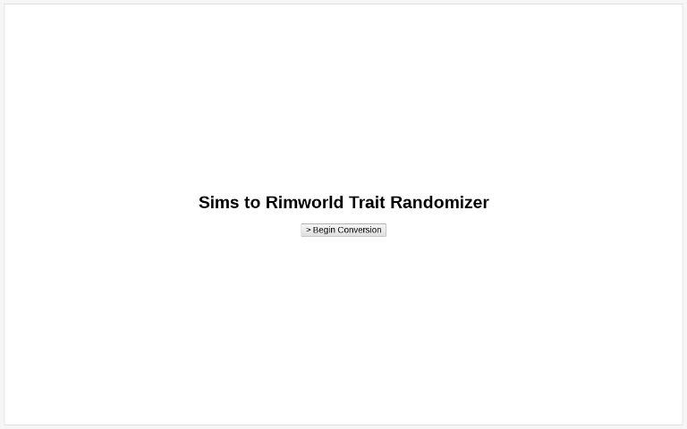 Sims to Rimworld Trait Randomizer ― Perchance Generator
