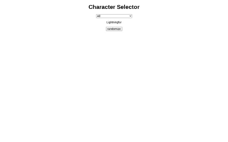 Character Selector ― Perchance Generator