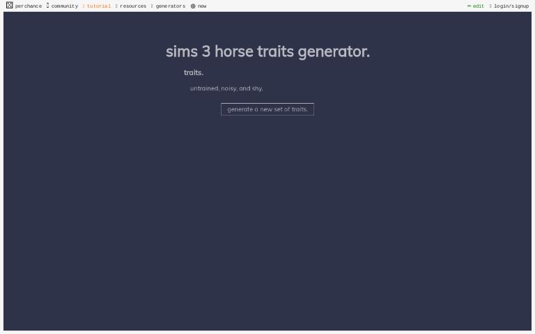 sims 3 horse traits generator