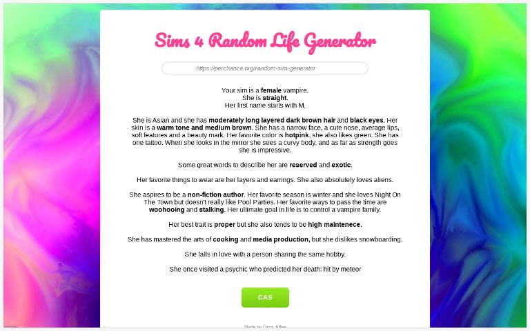 Sims 4 Random Life Generator