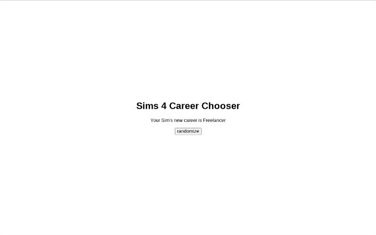 Sims 4 Career Chooser ― Perchance Generator