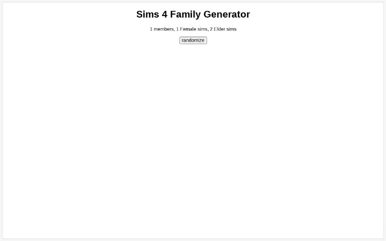 Sims 4 Family Generator