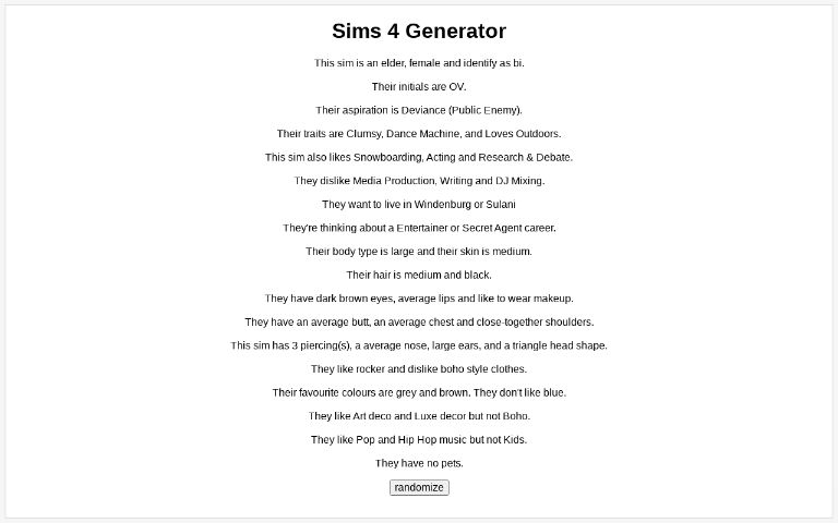 Sims 4 Generator