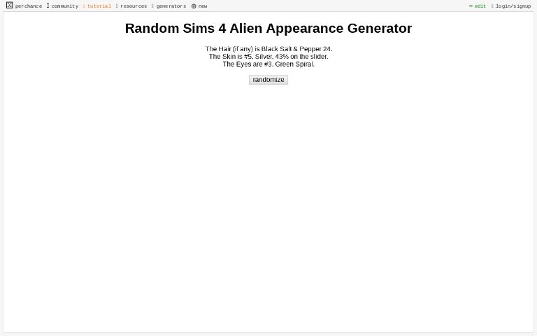 Random Sims 4 Alien Appearance Generator