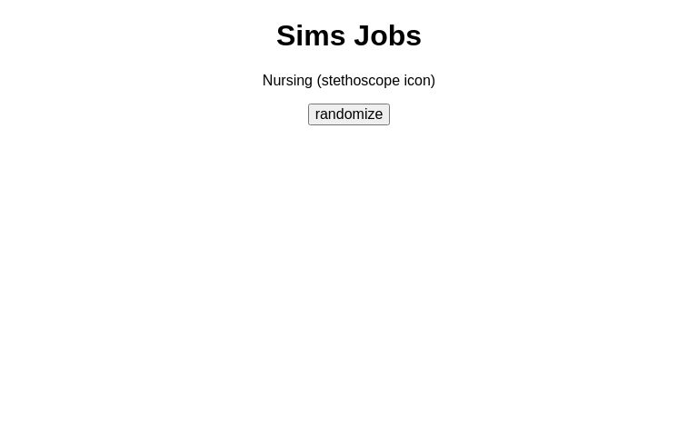 Sims Jobs ― Perchance Generator