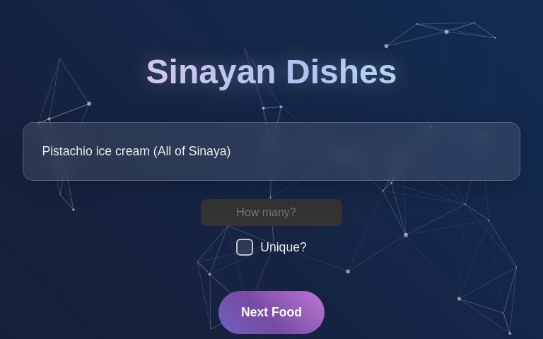 Sinayan Dishes ― Perchance Generator