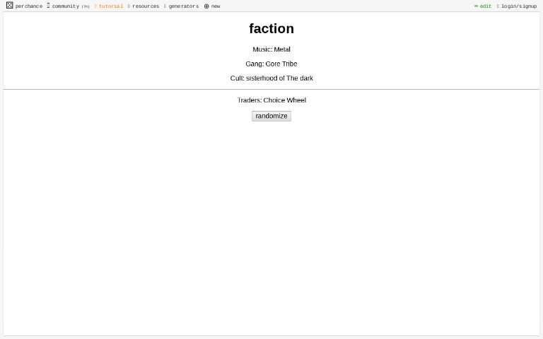 faction ― Perchance Generator