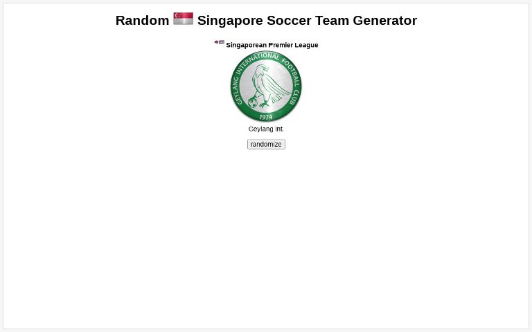 Random Singapore Soccer Team Generator