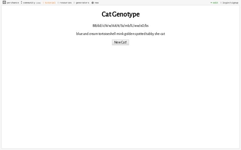 Cat Genotype ― Perchance Generator