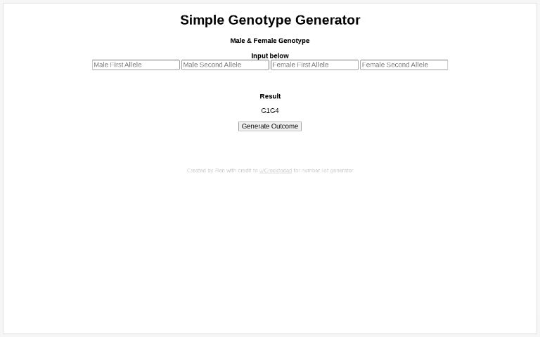 Simple Genotype Generator