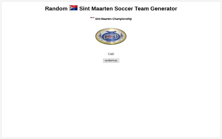 Random Sint Maarten Soccer Team Generator