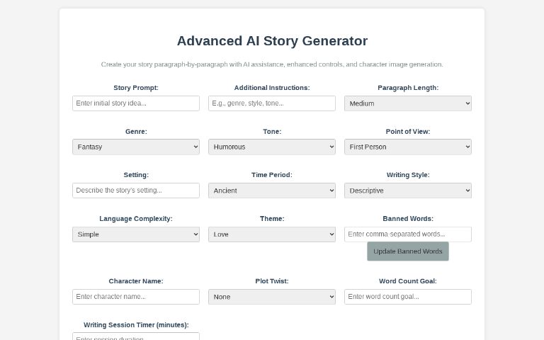Advanced AI Story Generator