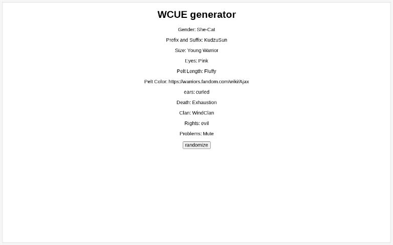 WCUE generator