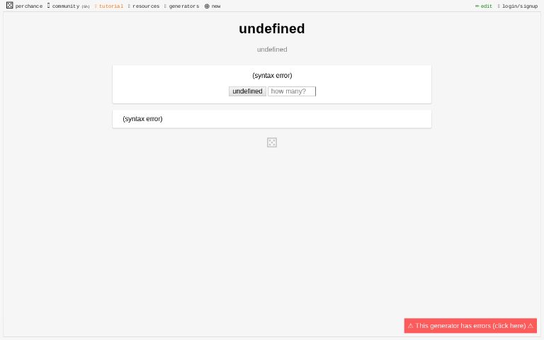 undefined ― Perchance Generator