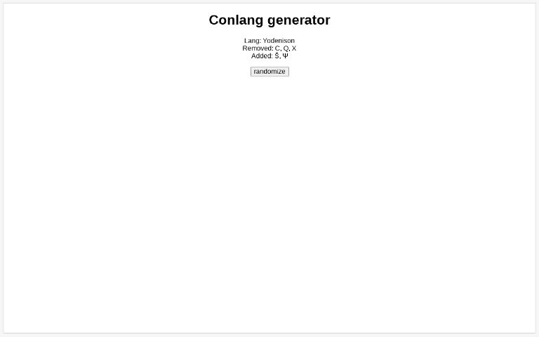 Conlang generator