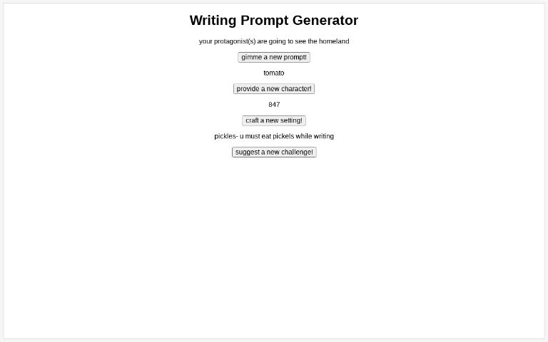 Writing Prompt Generator