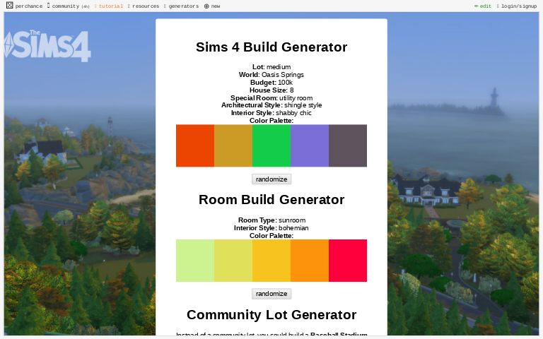 Sims 4 Build Generator