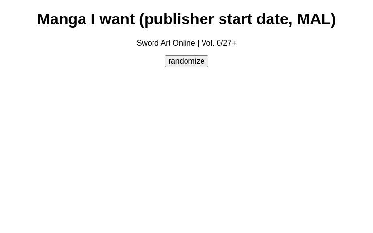 Manga I want (publisher start date, MAL) ― Perchance Generator