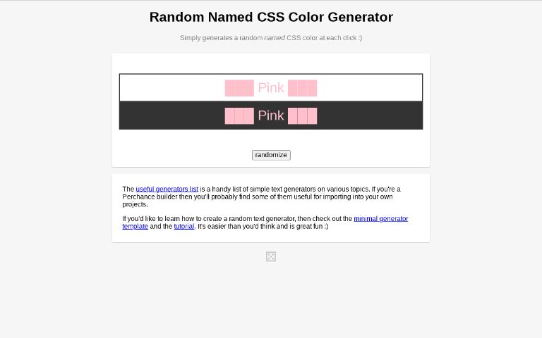 Random Named CSS Color Generator