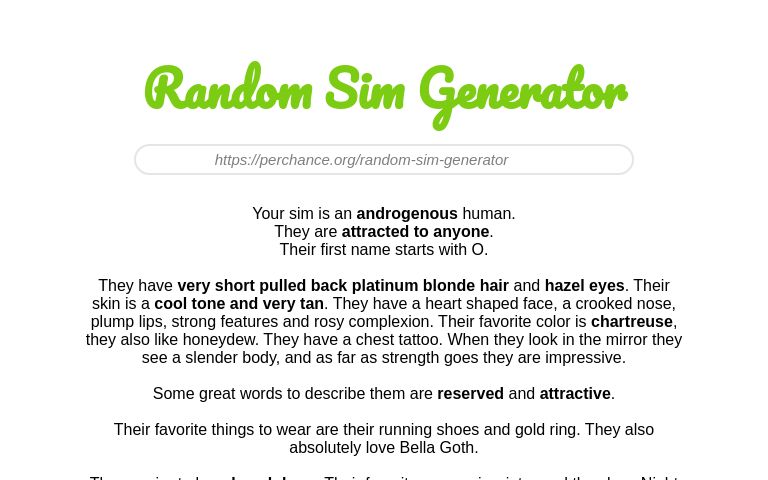 Random Sim Generator
