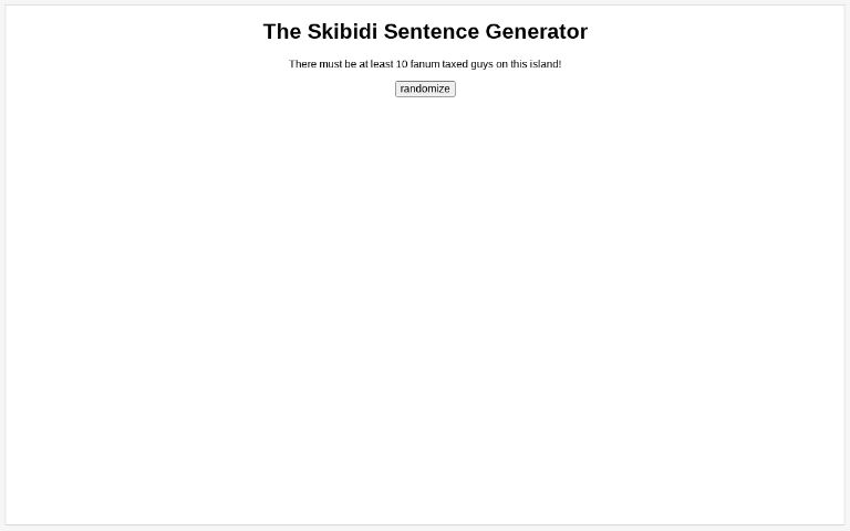 The Skibidi Sentence Generator
