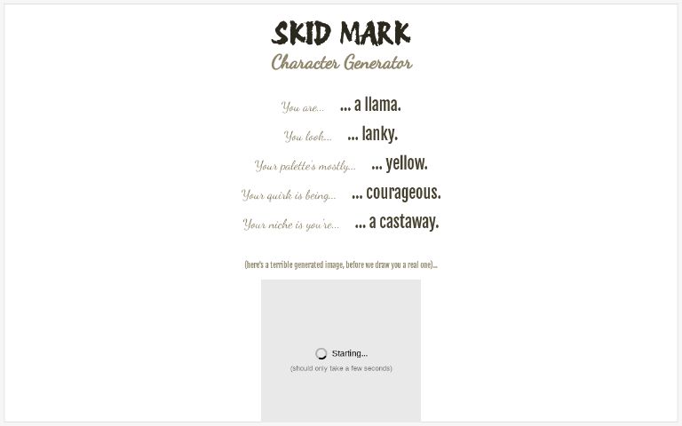 SKID MARKCharacter Generator