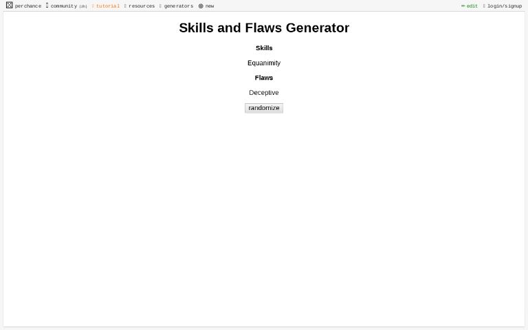 Skills and Flaws Generator
