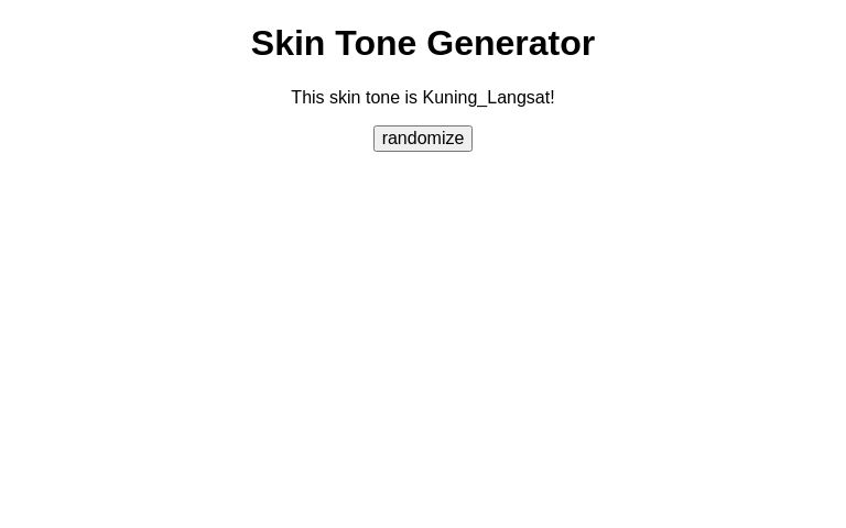 Skin Tone Generator