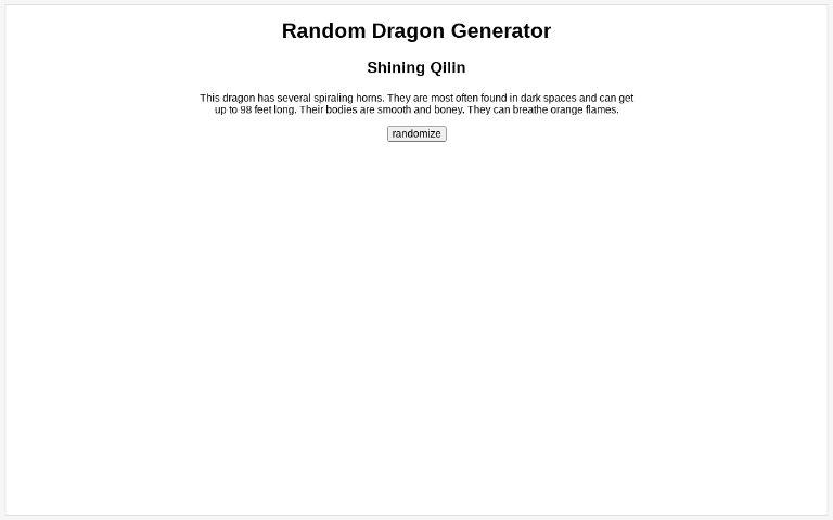 Random Dragon Generator