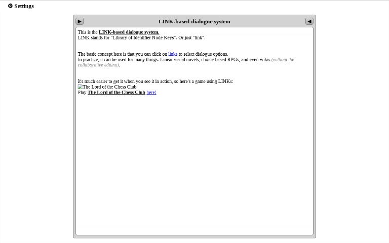 Link Based Dialogue System ― Perchance Generator
