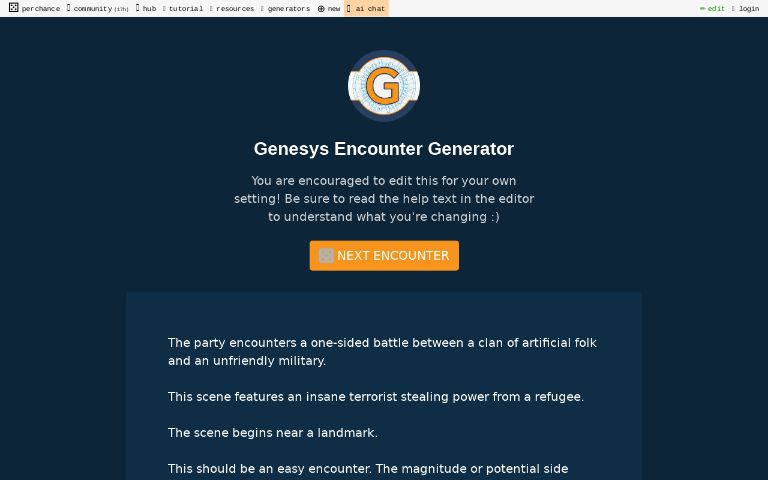 Genesys Encounter Generator