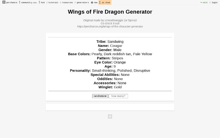 Wings of Fire Dragon Generator