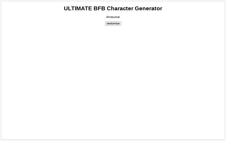ULTIMATE BFB Character Generator
