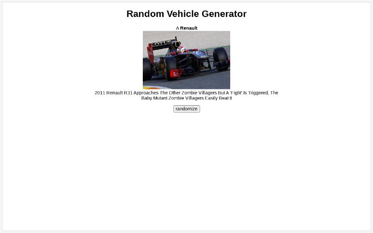 Random Vehicle Generator