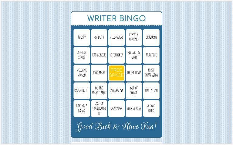 Writer Bingo ― Perchance Generator
