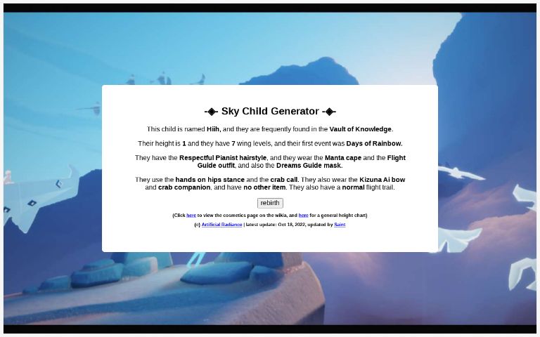 Sky Child Generator