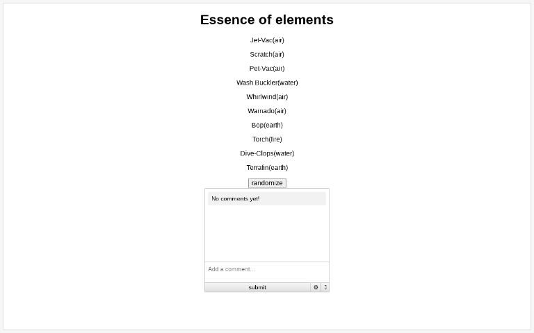 Essence of elements ― Perchance Generator