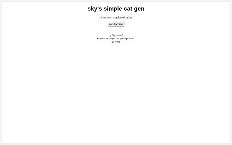 sky's simple cat gen