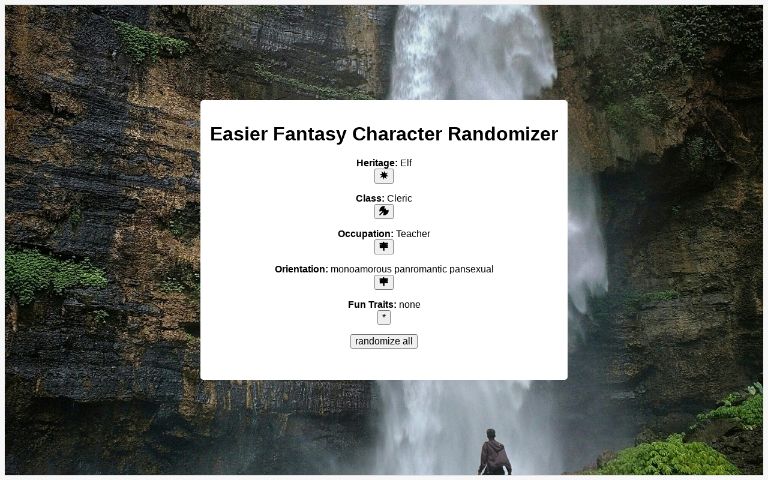 Easier Fantasy Character Randomizer ― Perchance Generator