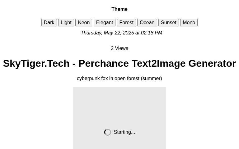 SkyTiger.Tech - Perchance Text2Image Generator