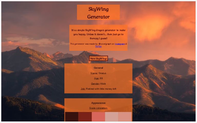 SkyWing Generator